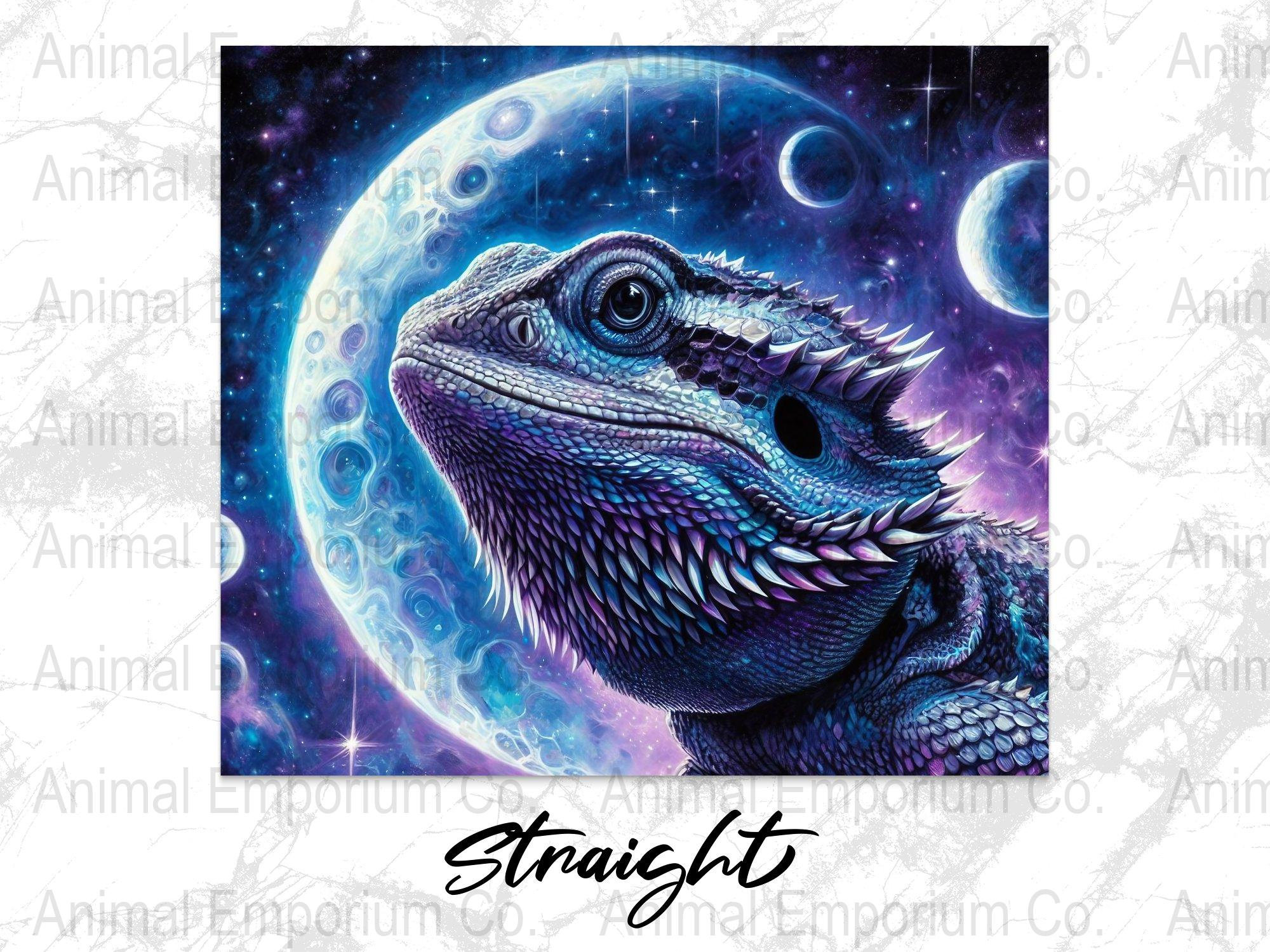 Bearded Dragon Tumbler PNG Wrap, Celestial Night Sky Lizard, Mystical ...