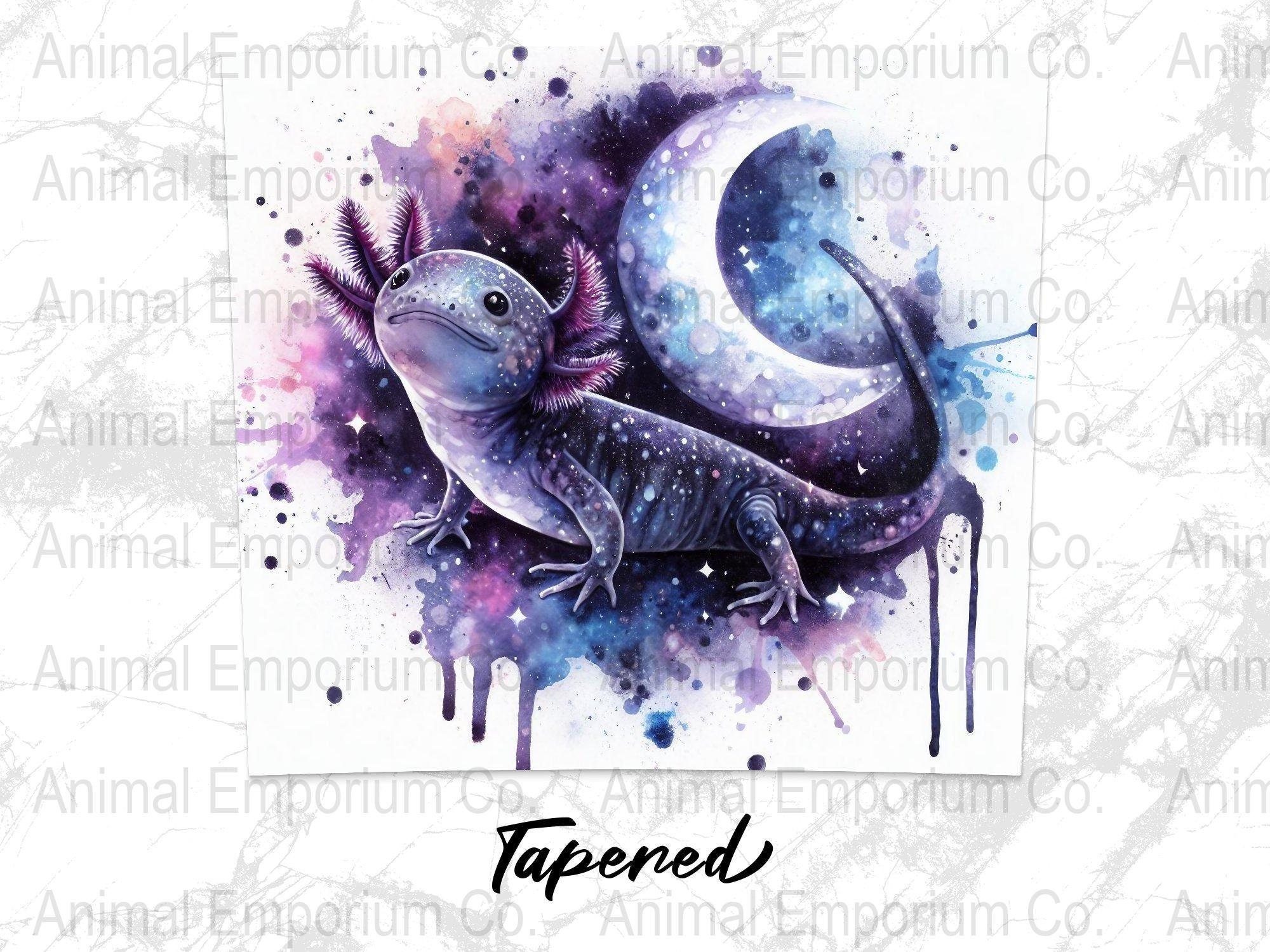 Axolotl Tumbler PNG Wrap, Celestial Night Sky Axolotl, Mystical Moon ...