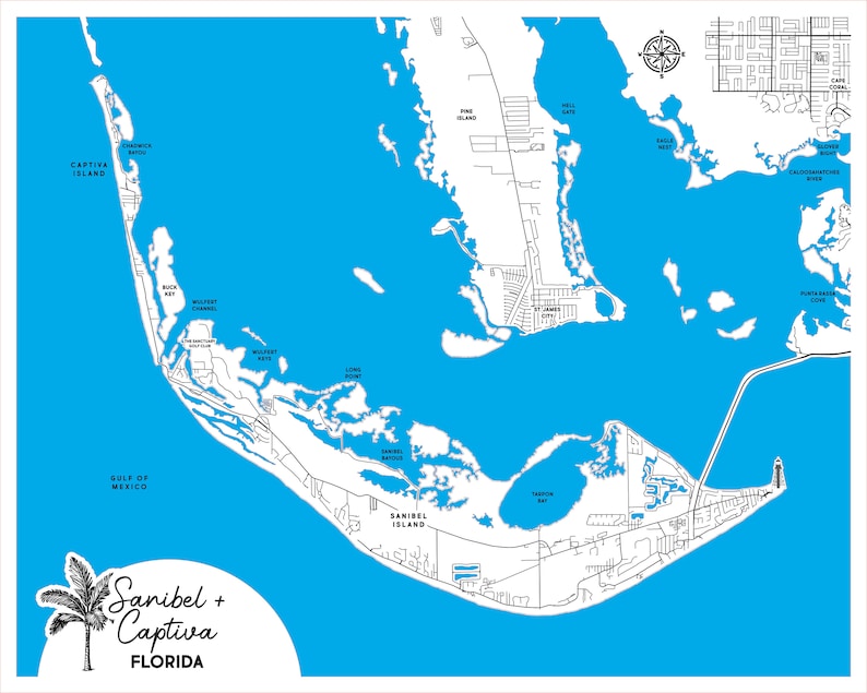Sanibel and Captiva Map File, Sanibel SVG, Captiva SVG, Sanibel Laser ...