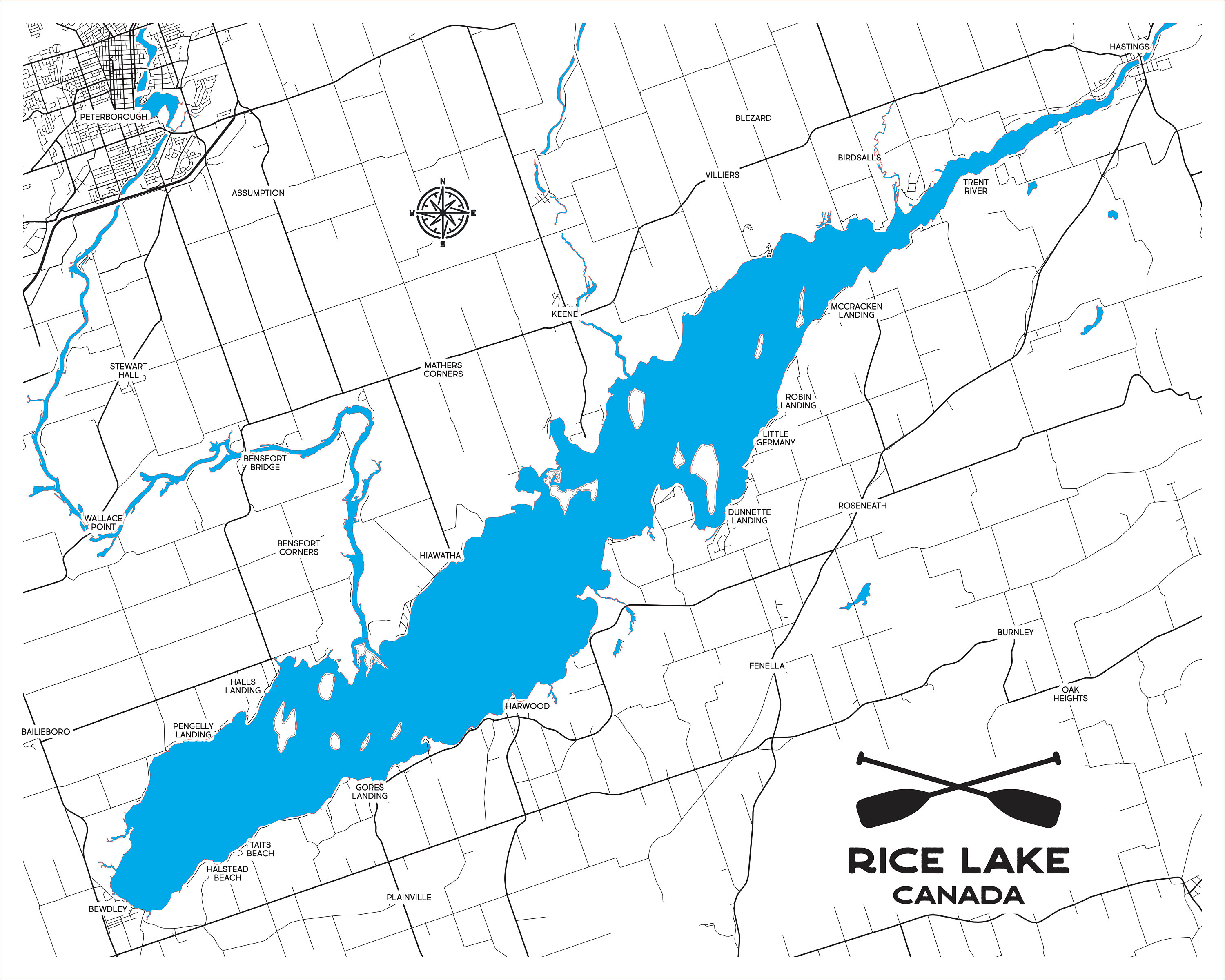 Rice Lake Map File, Rice Lake SVG, Laser Map File, Lake Map PDF, Lake ...