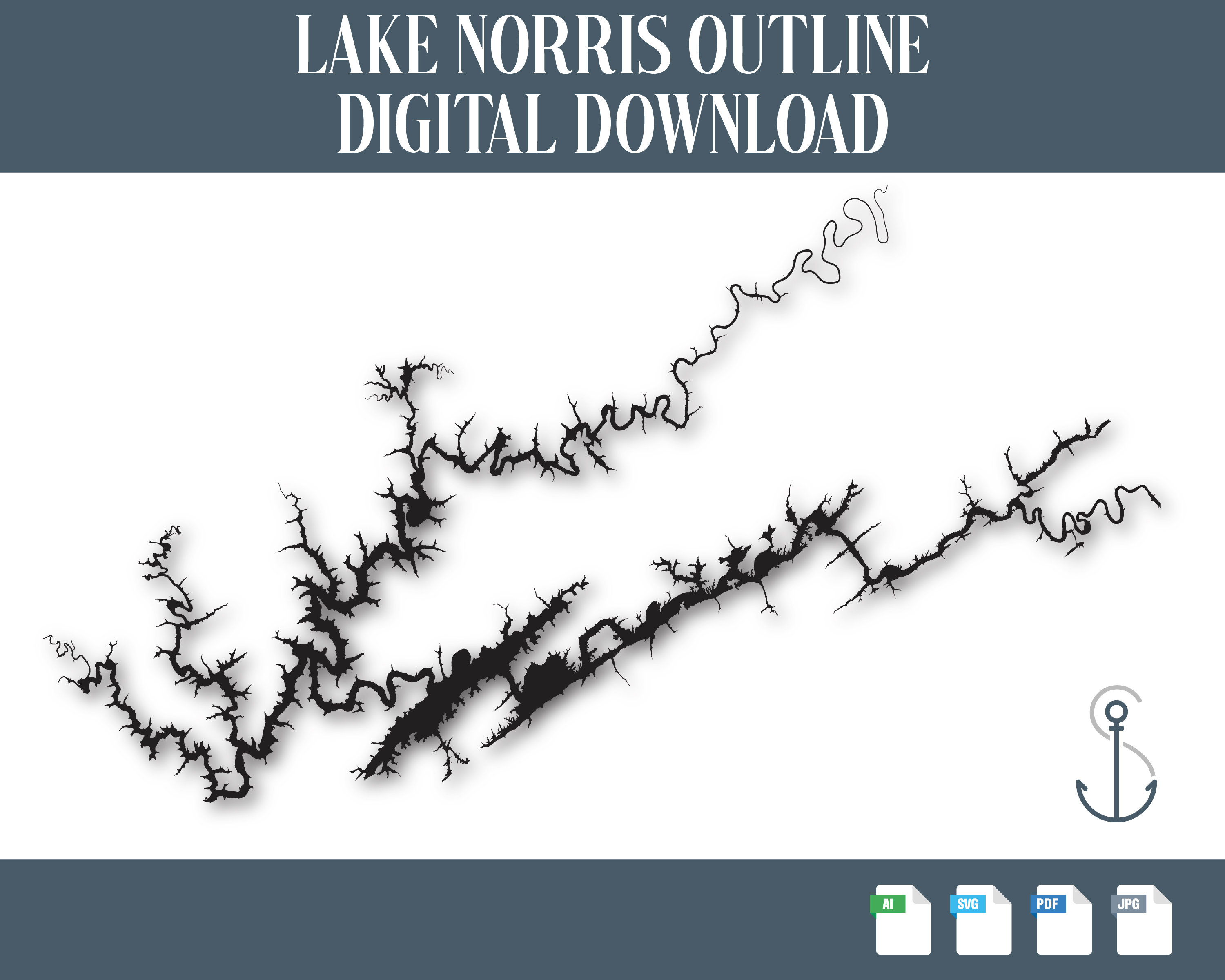 Lake Norris Outline, Lake Norris Map File, Instant Download, Laser File ...
