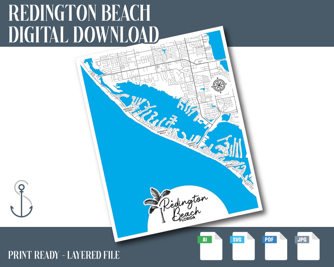 Redington Beach Map File, Redington Beach Svg, Florida Svg, Florida ...