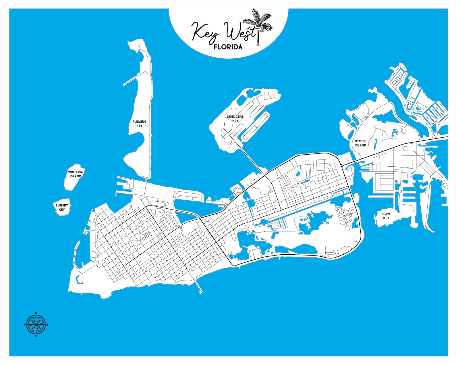 Key West SVG, Florida Keys SVG, Key West Map File, Laser Map, Laser ...