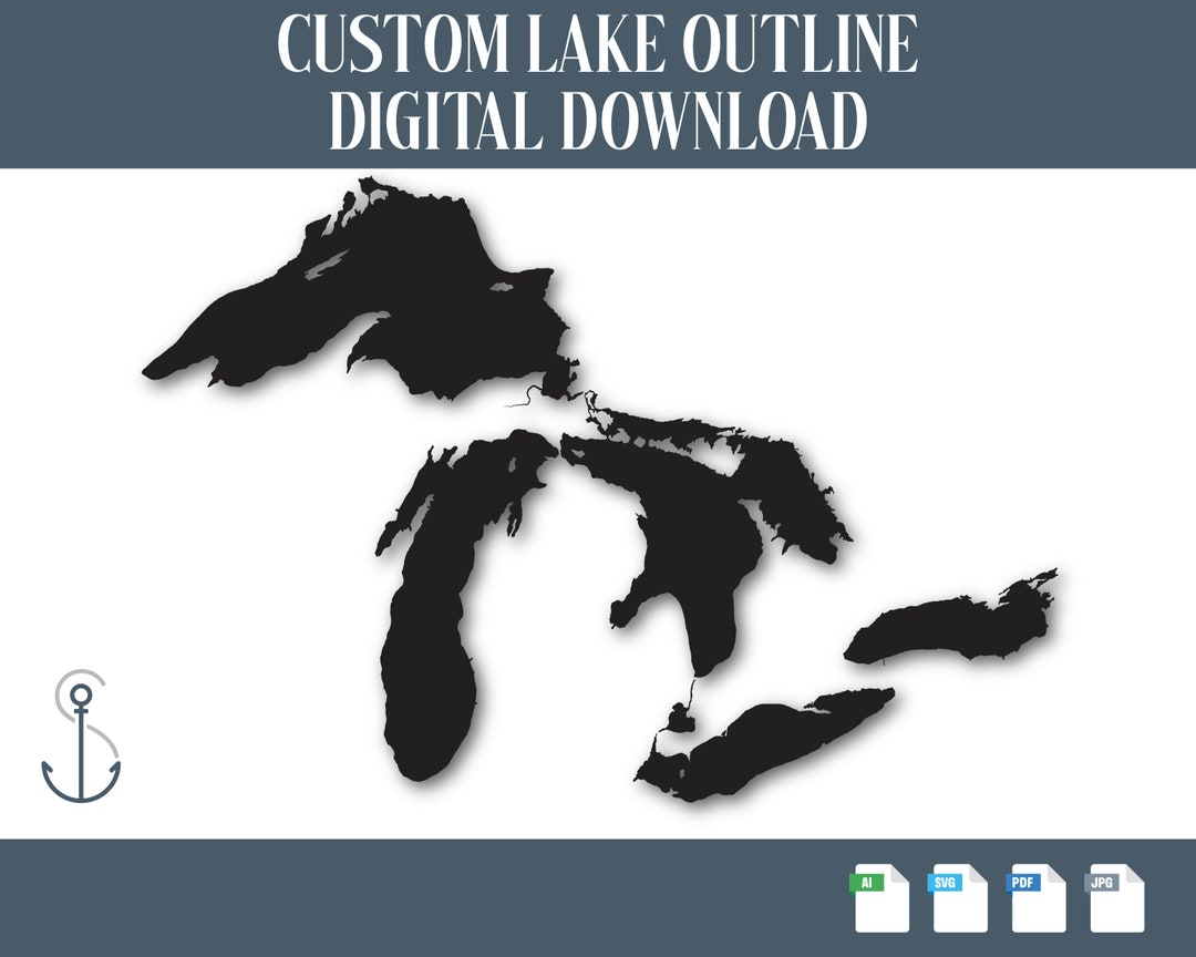 Custom Lake Outline, Custom Lake Laser File, Instant Download, Laser ...