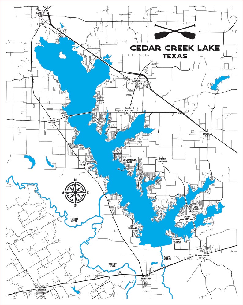 Cedar Creek Lake Map File Cedar Creek Lake SVG Lake SVG - Etsy