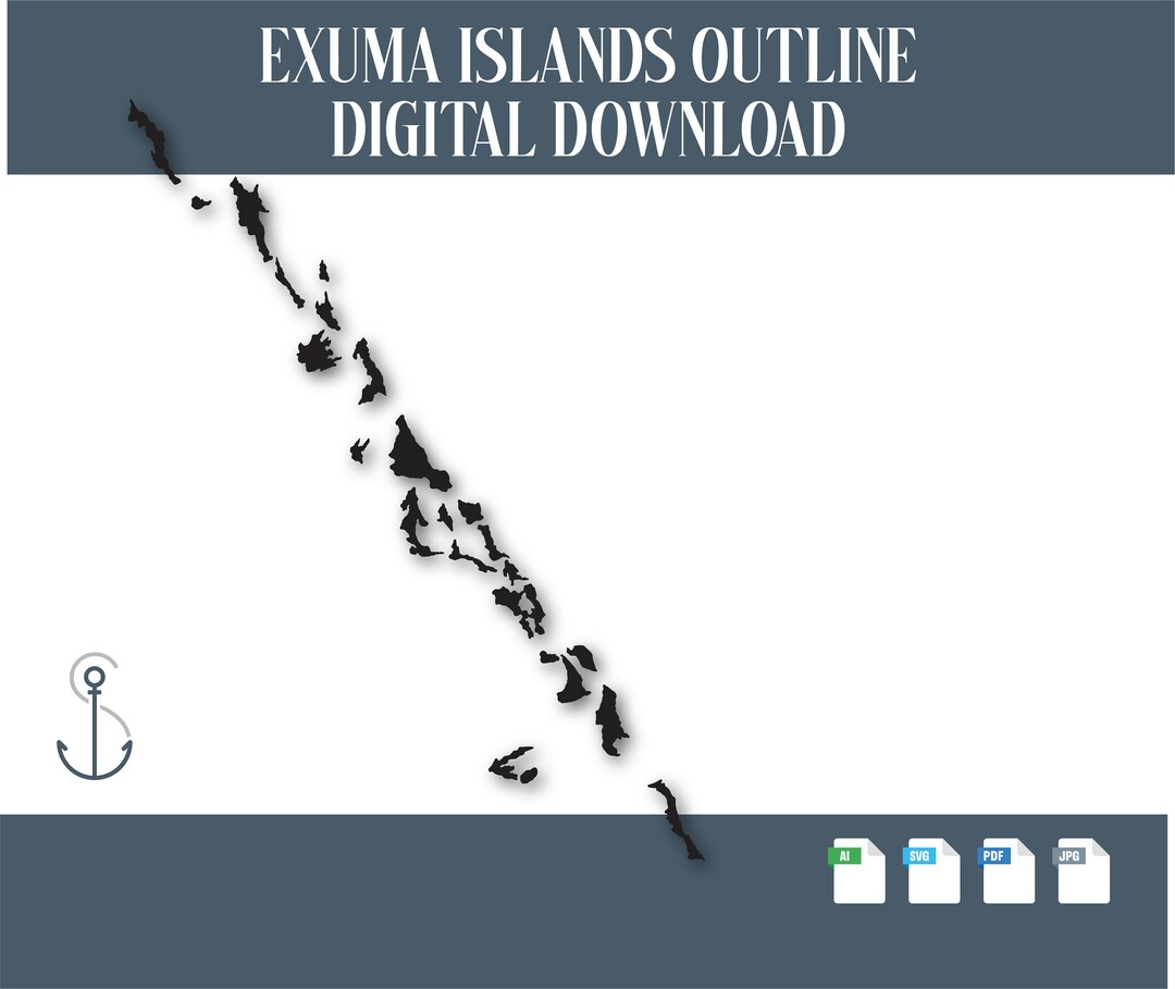 Exuma Islands Islands Outline, Bahamas File, Instant Download, Laser ...