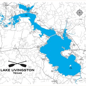 Lake Livingston Map File, Lake Livingston SVG, Laser Map File, Lake Map ...