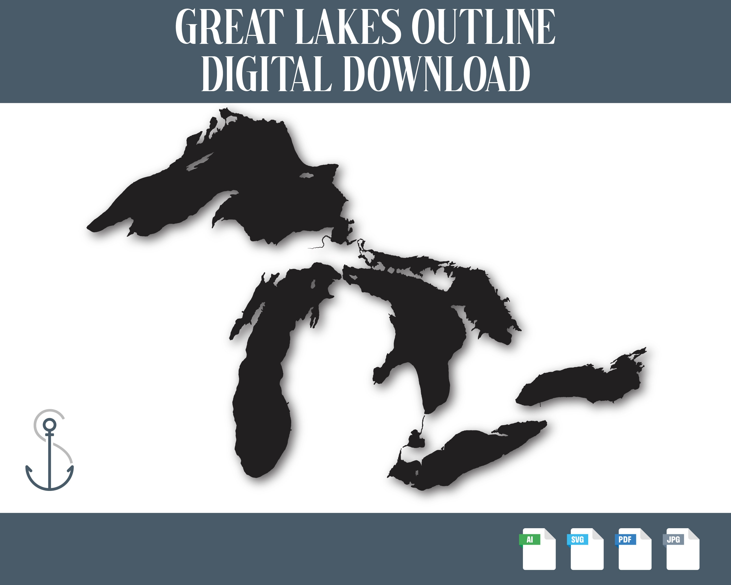 Great Lakes Outline, Great Lakes Laser File, Instant Download, Laser ...
