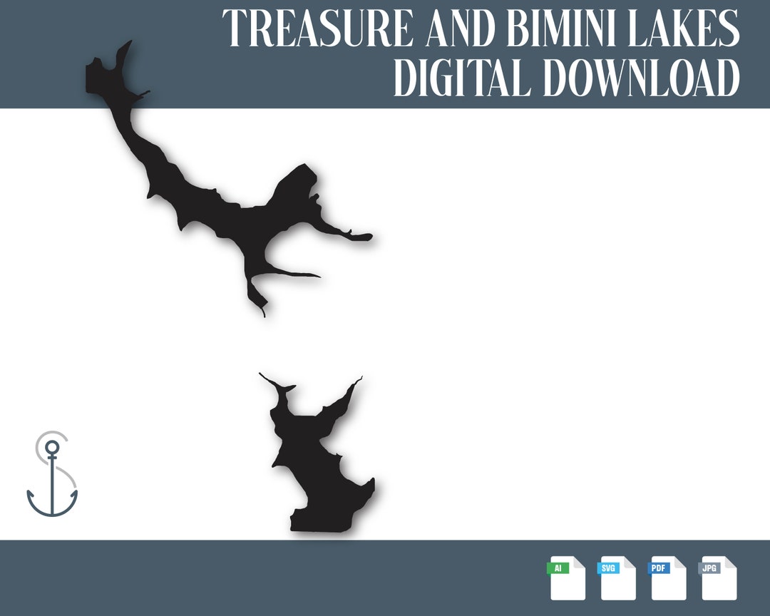 Treasure and Bimini Lakes Outline SVG, Instant Download, Laser File ...