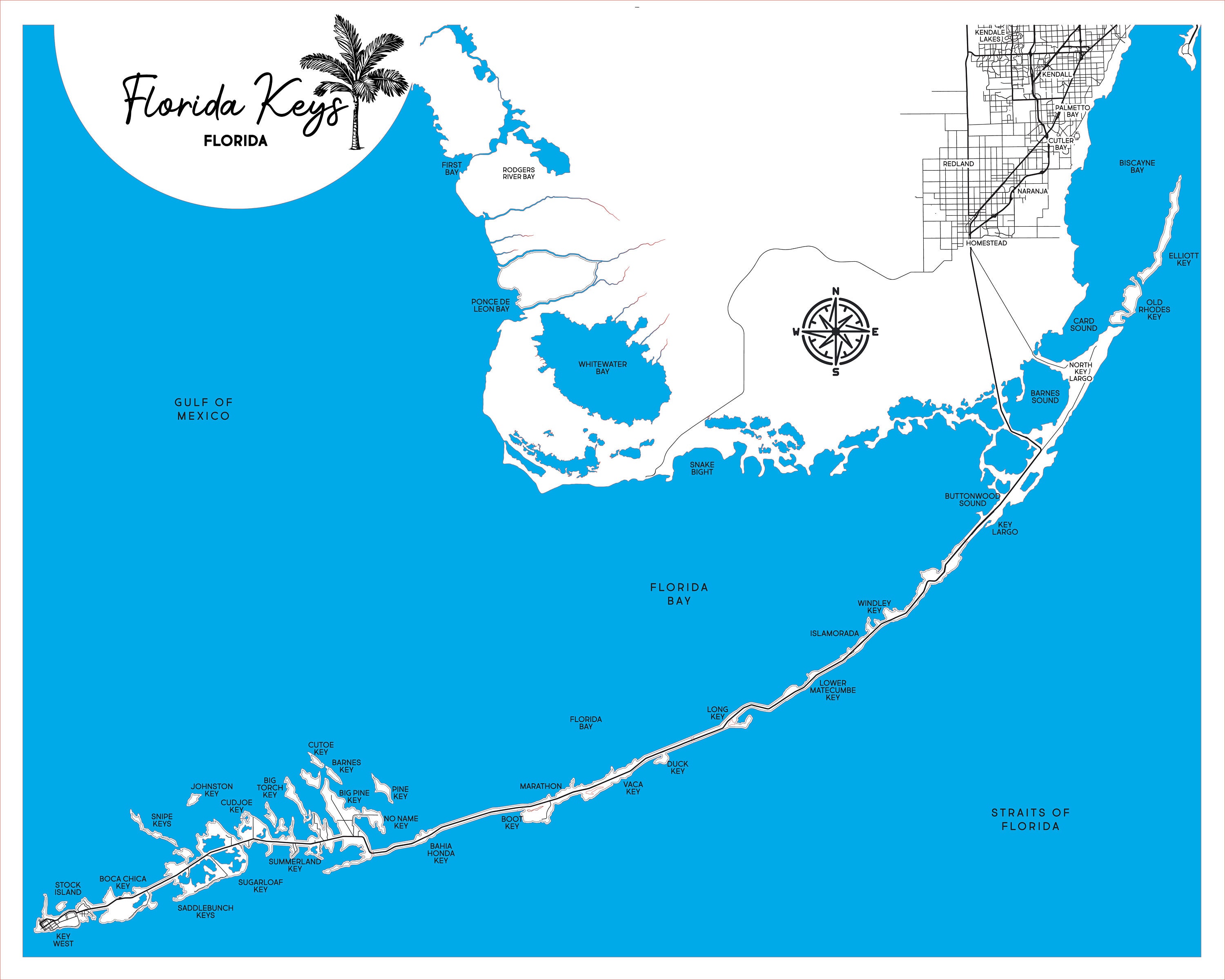 Florida Keys Map File, Florida Keys SVG, Key West Svg, Florida Keys ...
