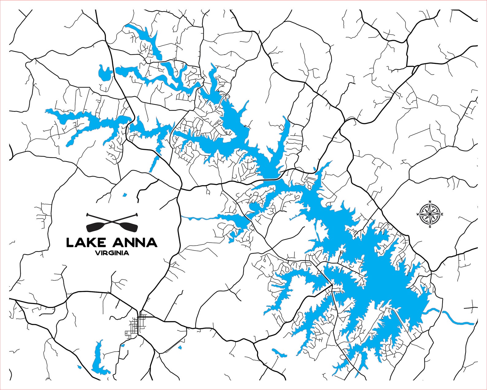 Lake Anna Map File, Lake Anna SVG, Instant Download, Laser File, Lake ...