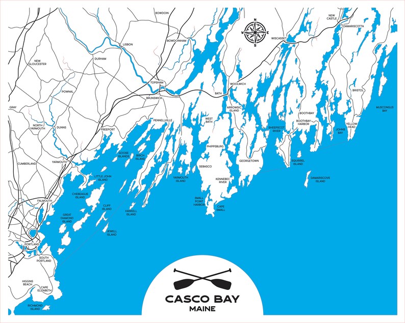 Buy Casco Bay Map File, Casco Bay SVG, Maine SVG, Instant Download, Laser File, Lake Map, Lake ...
