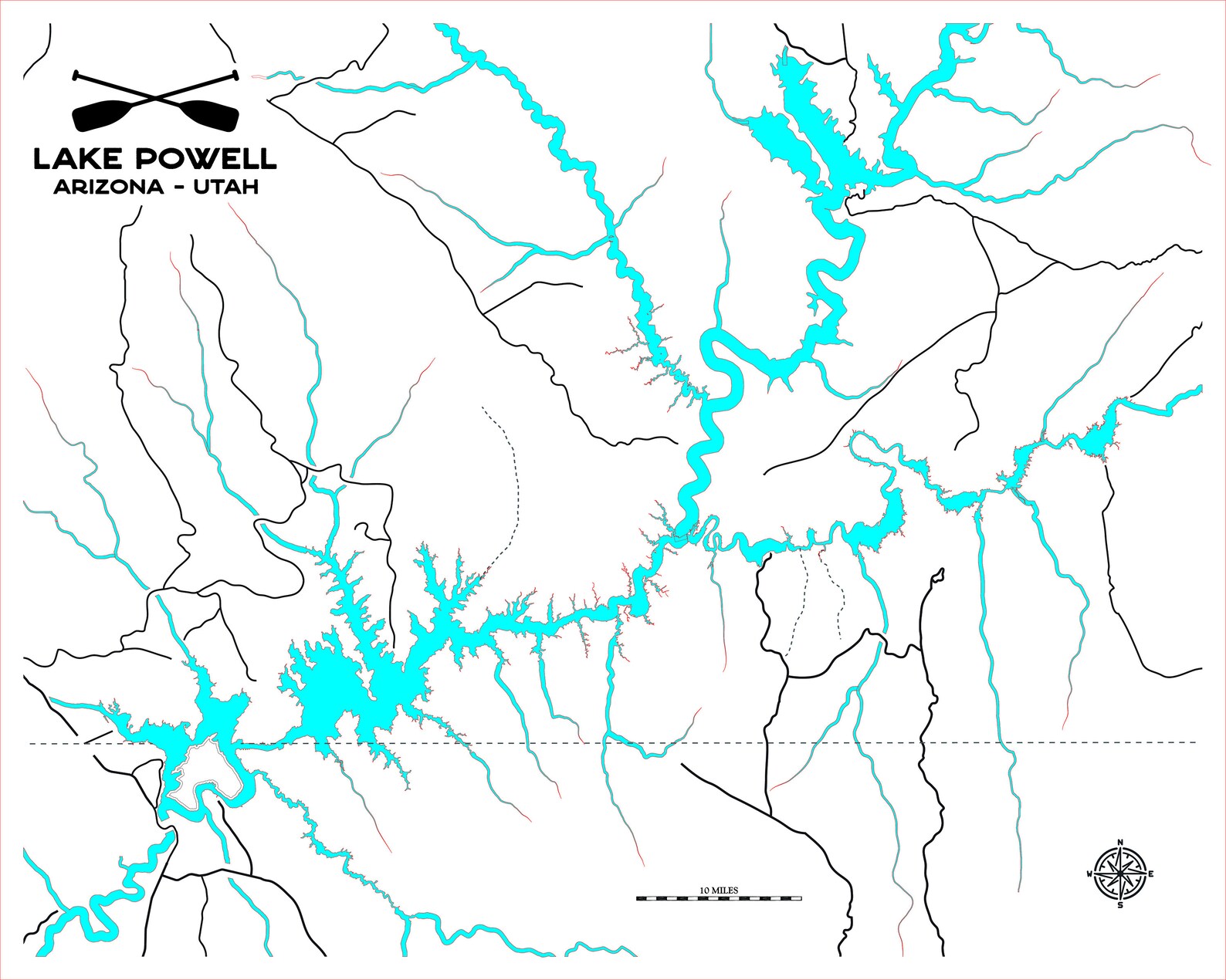 Lake Powell Map File, Lake Powell SVG, Instant Download, Laser File ...