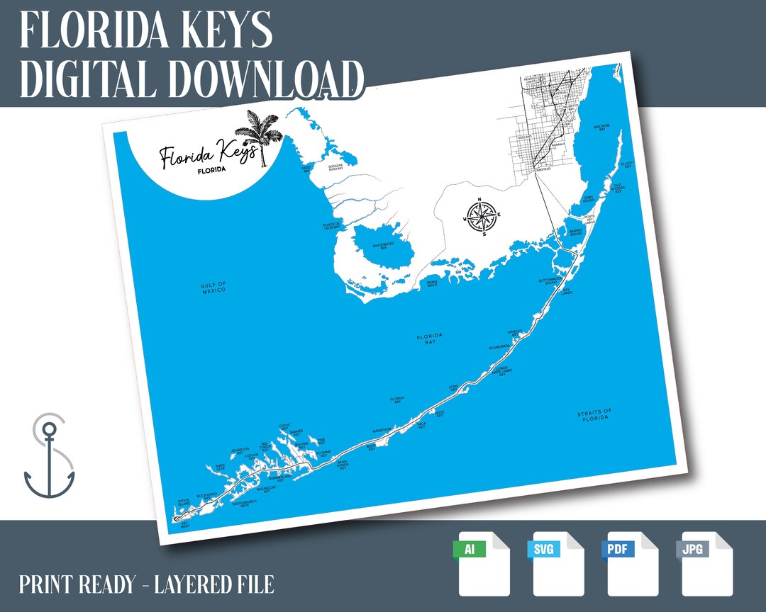 Florida Keys Map File, Florida Keys SVG, Key West Svg, Florida Keys ...