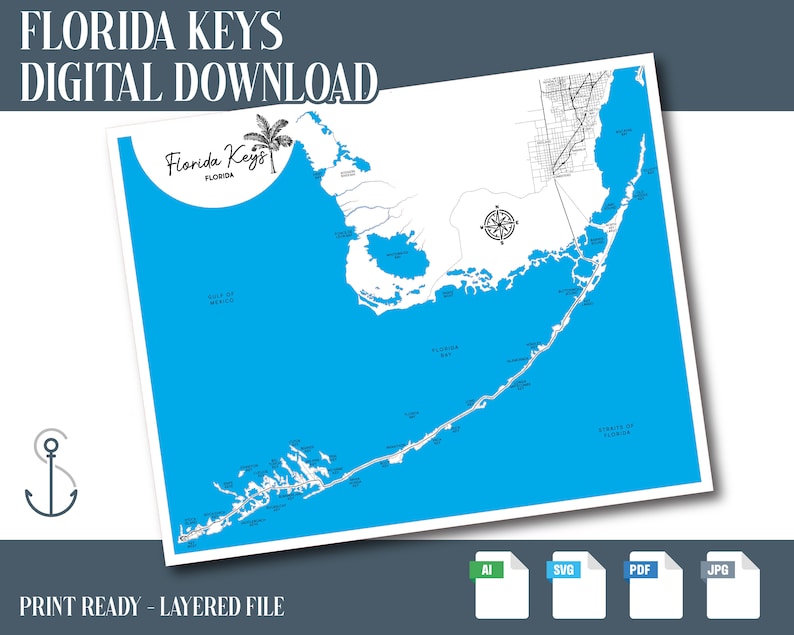 Florida Keys Map File, Florida Keys SVG, Key West Svg, Florida Keys ...