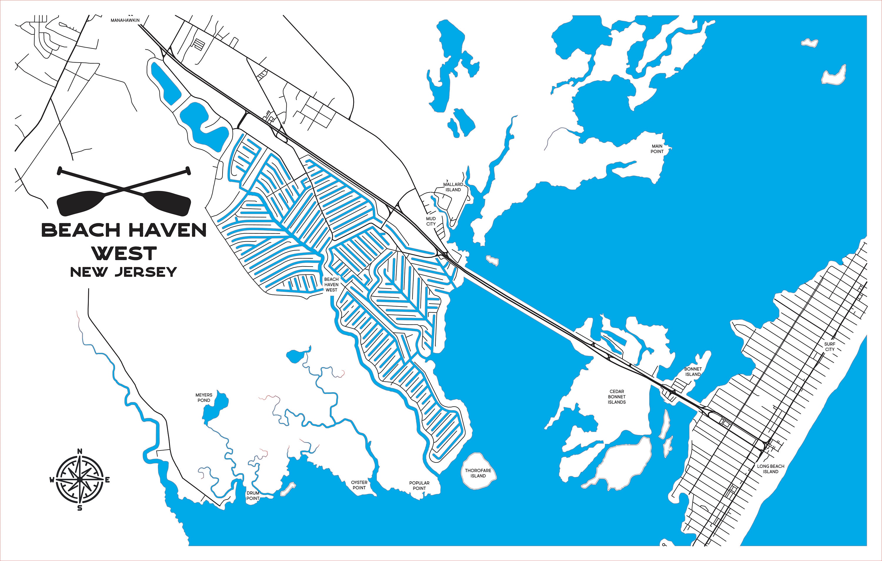 Beach Haven West Map File, New Jersey SVG, Instant Download, Laser File ...