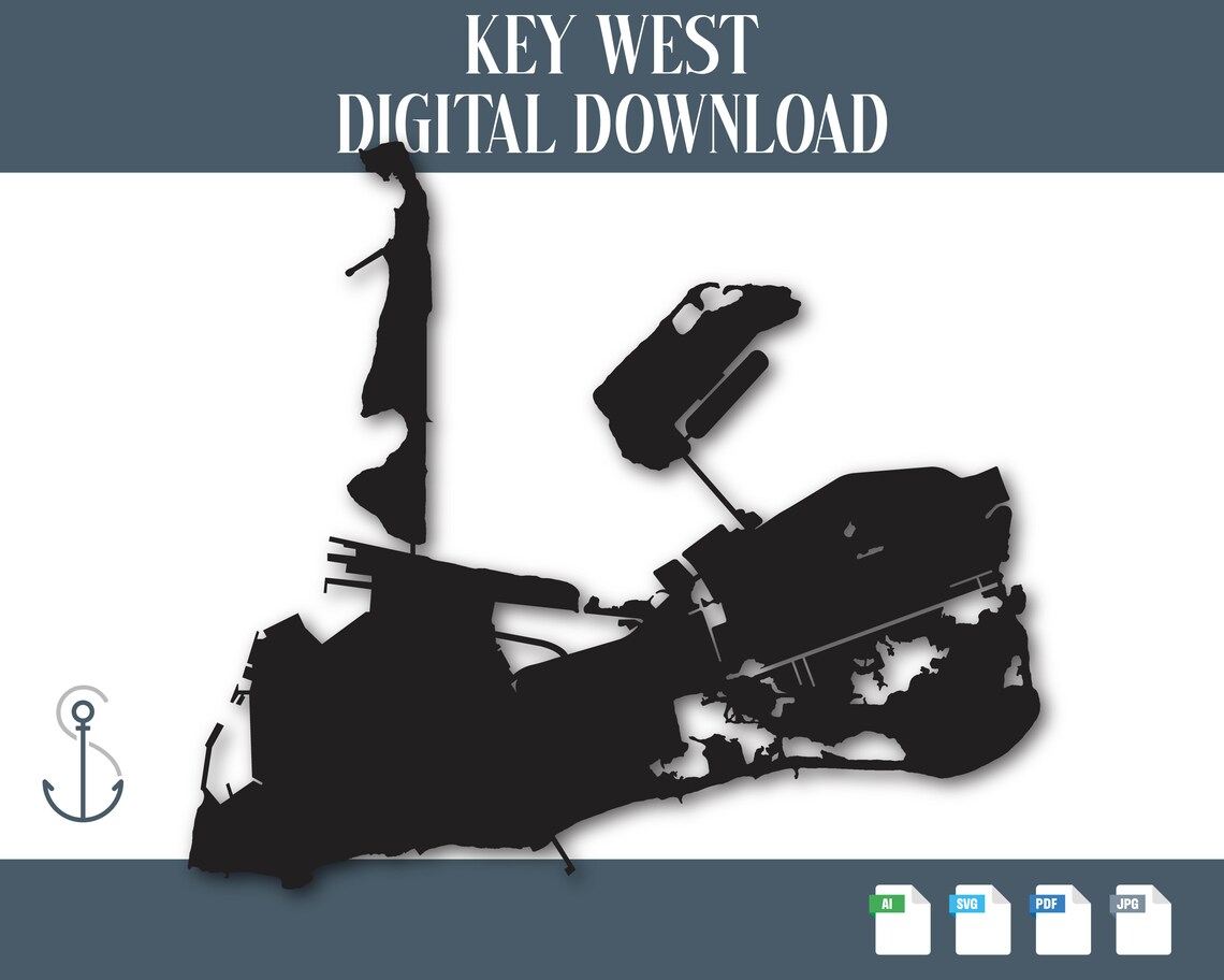 Key West Outline SVG, Key West Svg, Florida Keys Svg, Keys SVG, Laser ...
