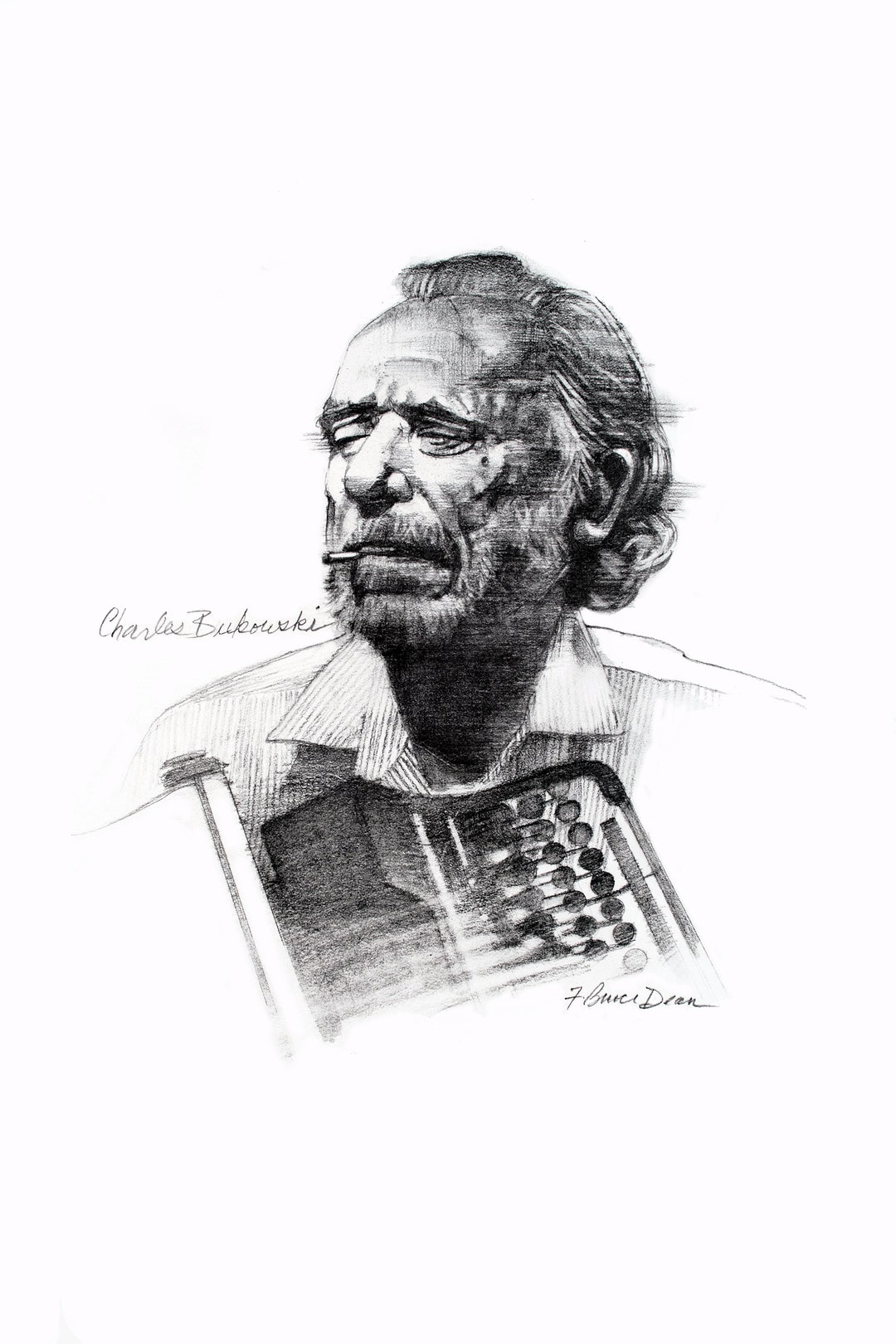 Charles Bukowski Portrait, Fine Art Digital Print - Etsy