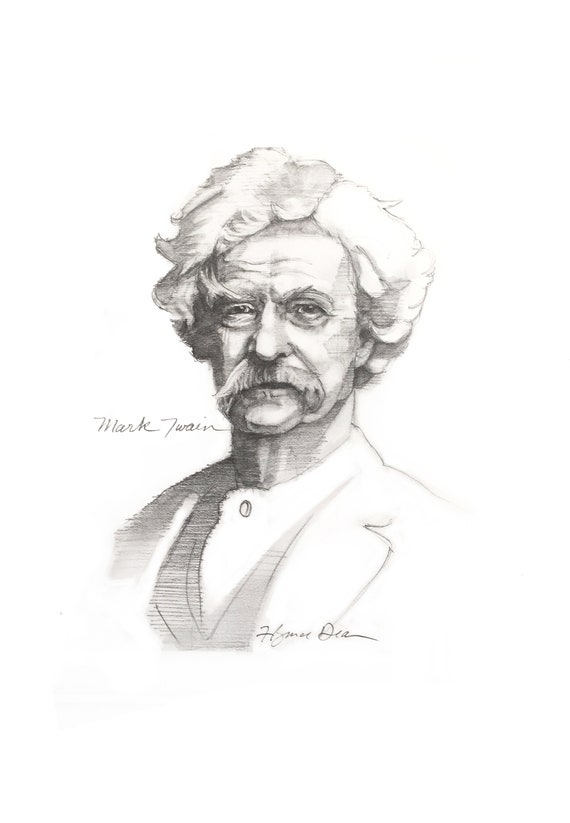 Mark Twain Portrait Art Print | Etsy