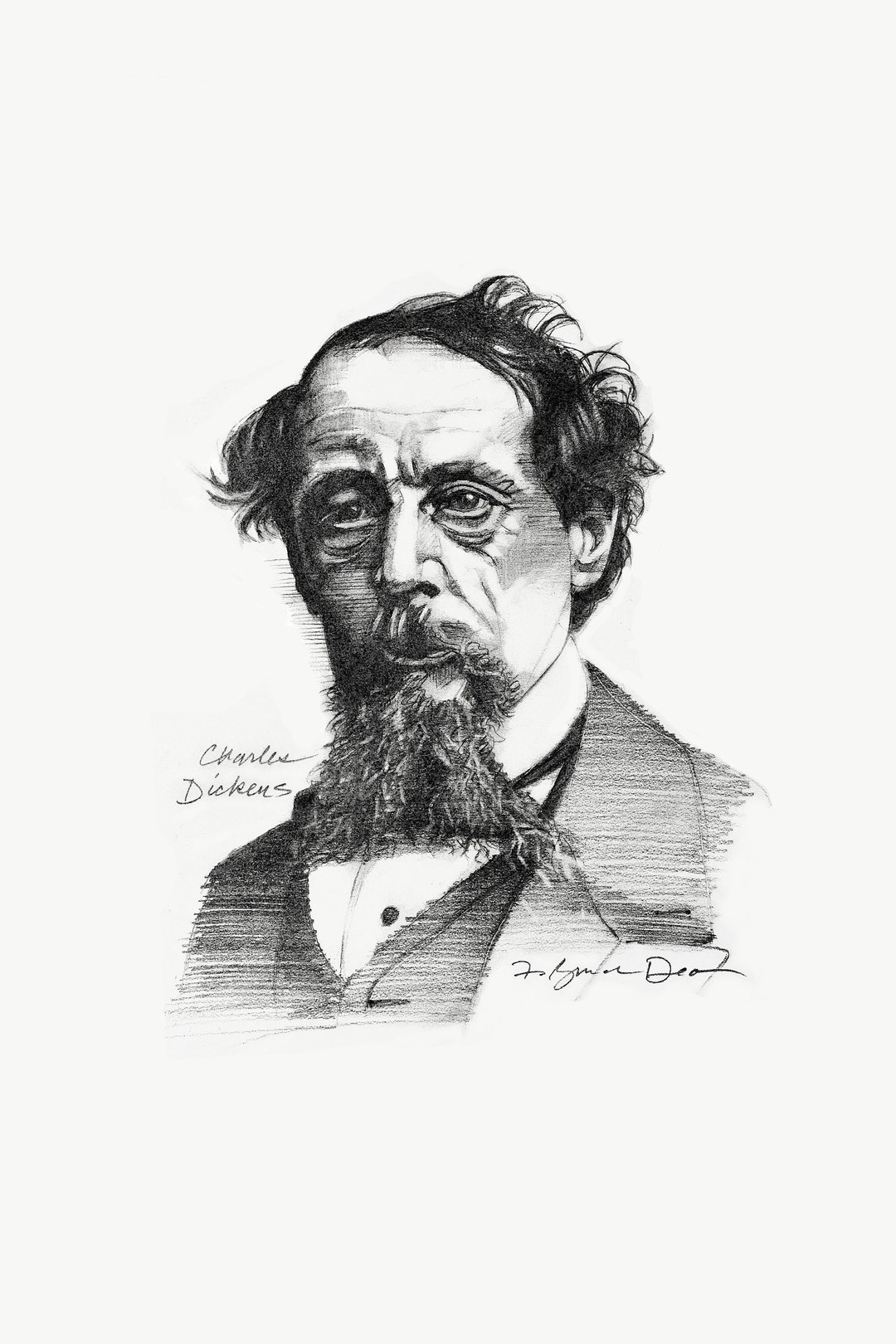 Charles Dickens Portrait, Fine Art, Digital Print - Etsy