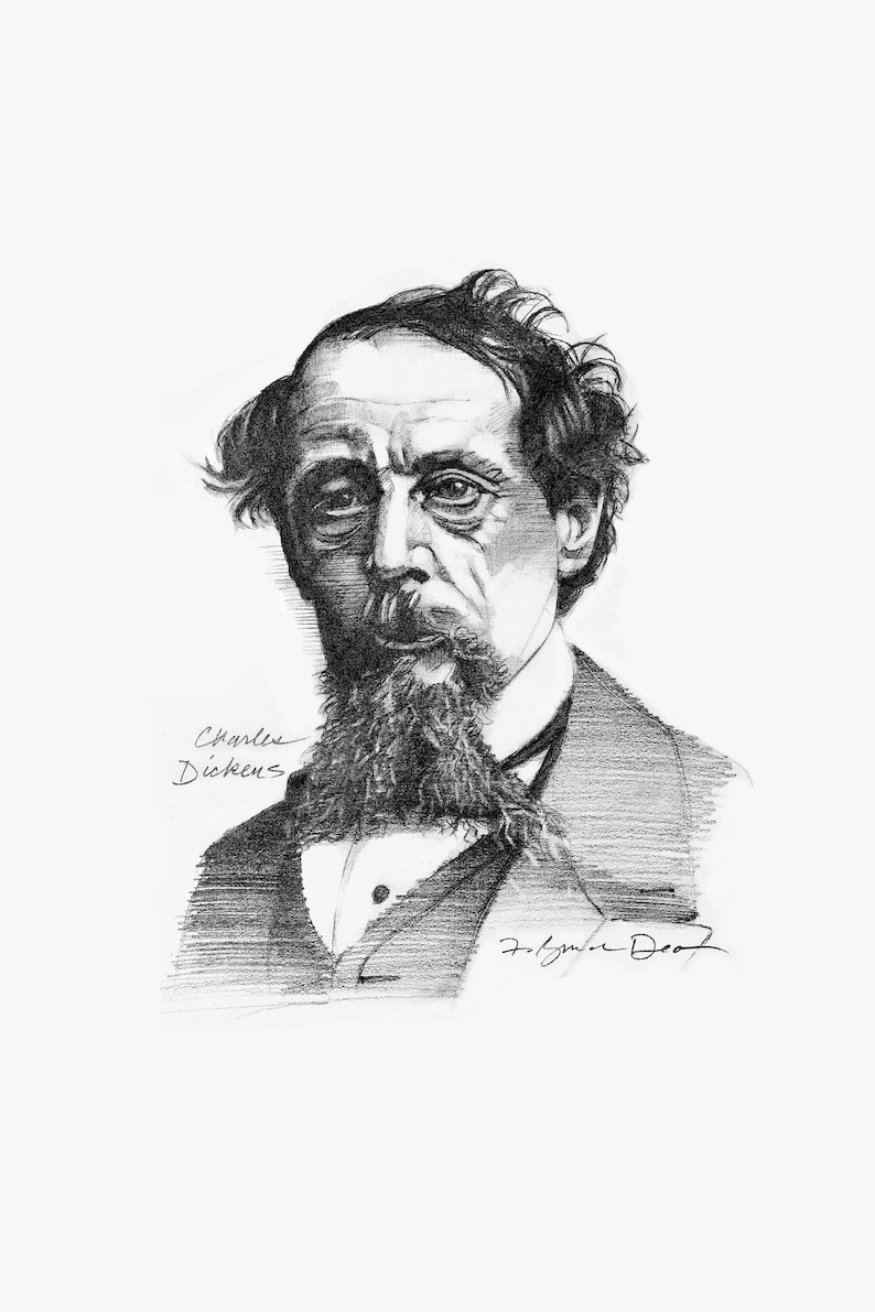 Charles Dickens Portrait, Fine Art, Digital Print - Etsy