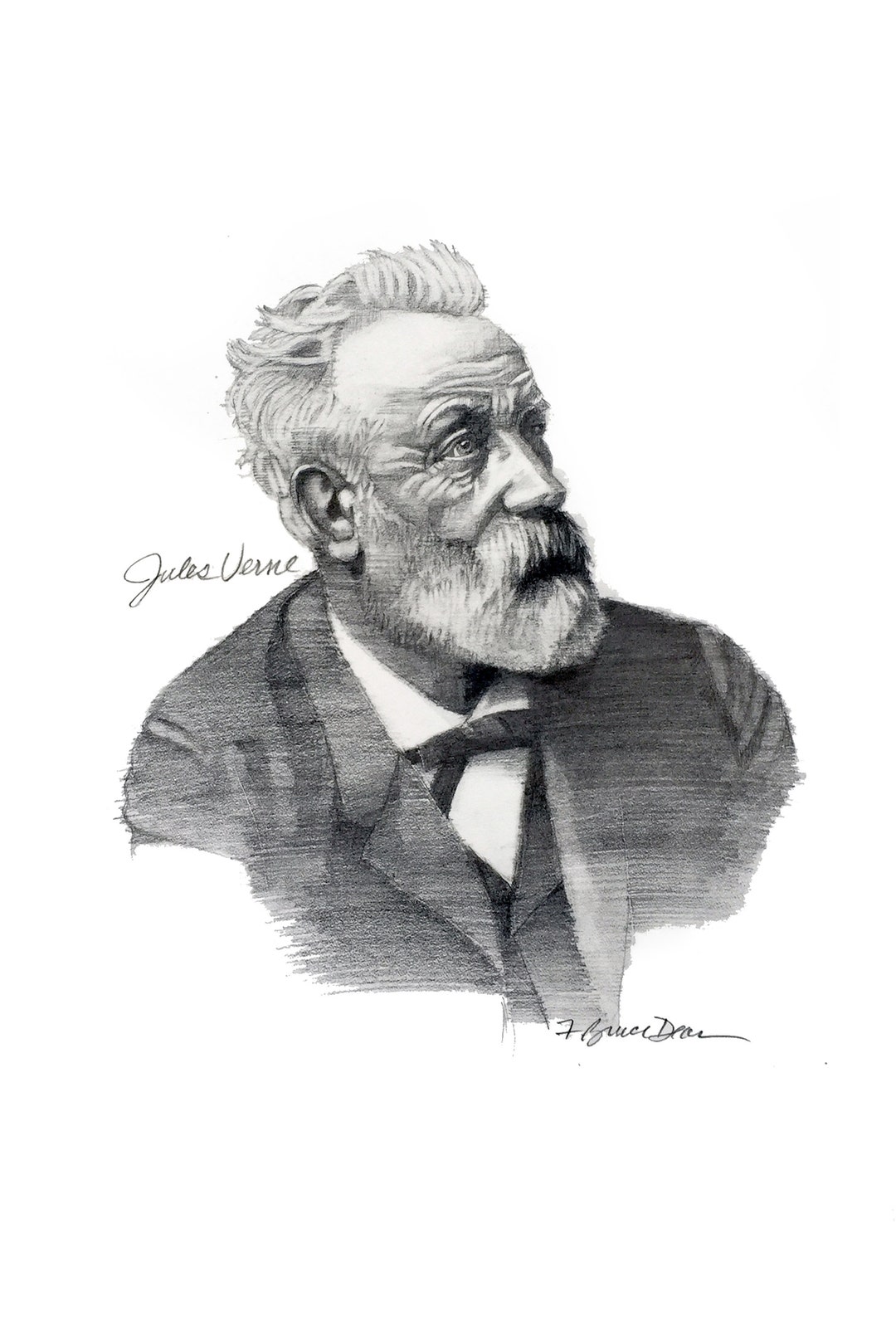 Jules Verne Portrait, Fine Art, Digital Print - Etsy