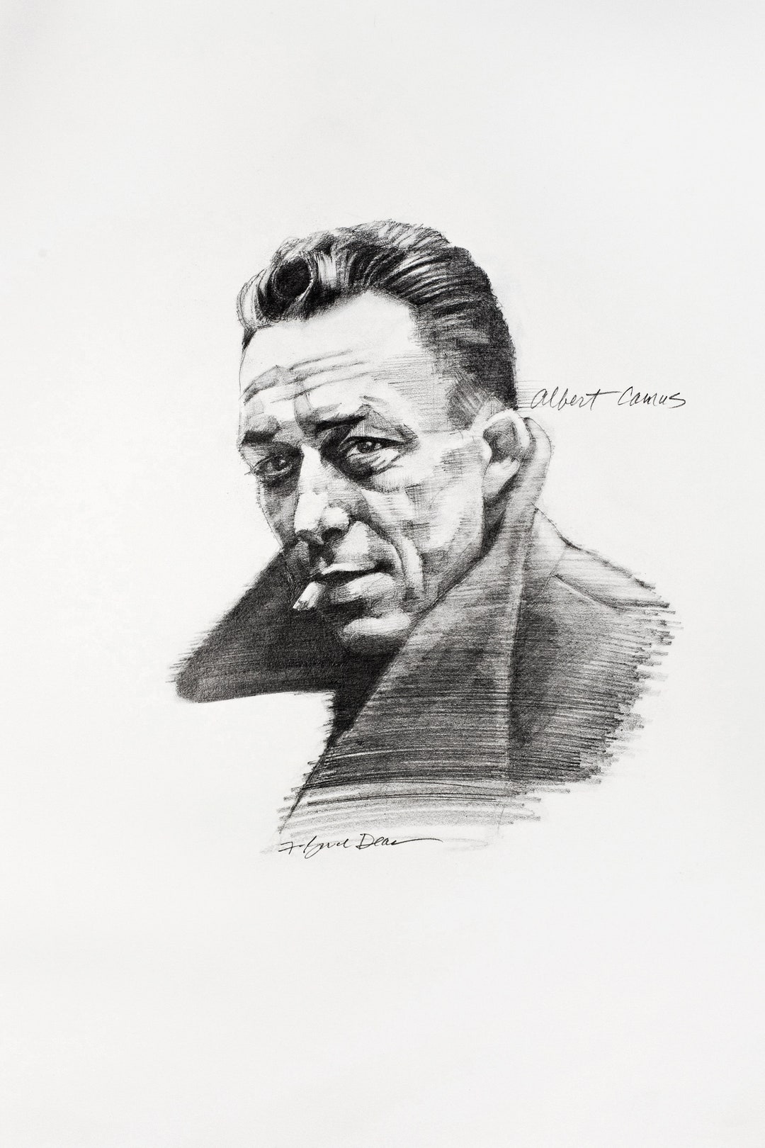 Albert Camus Portrait, Fine Art Digital Print - Etsy