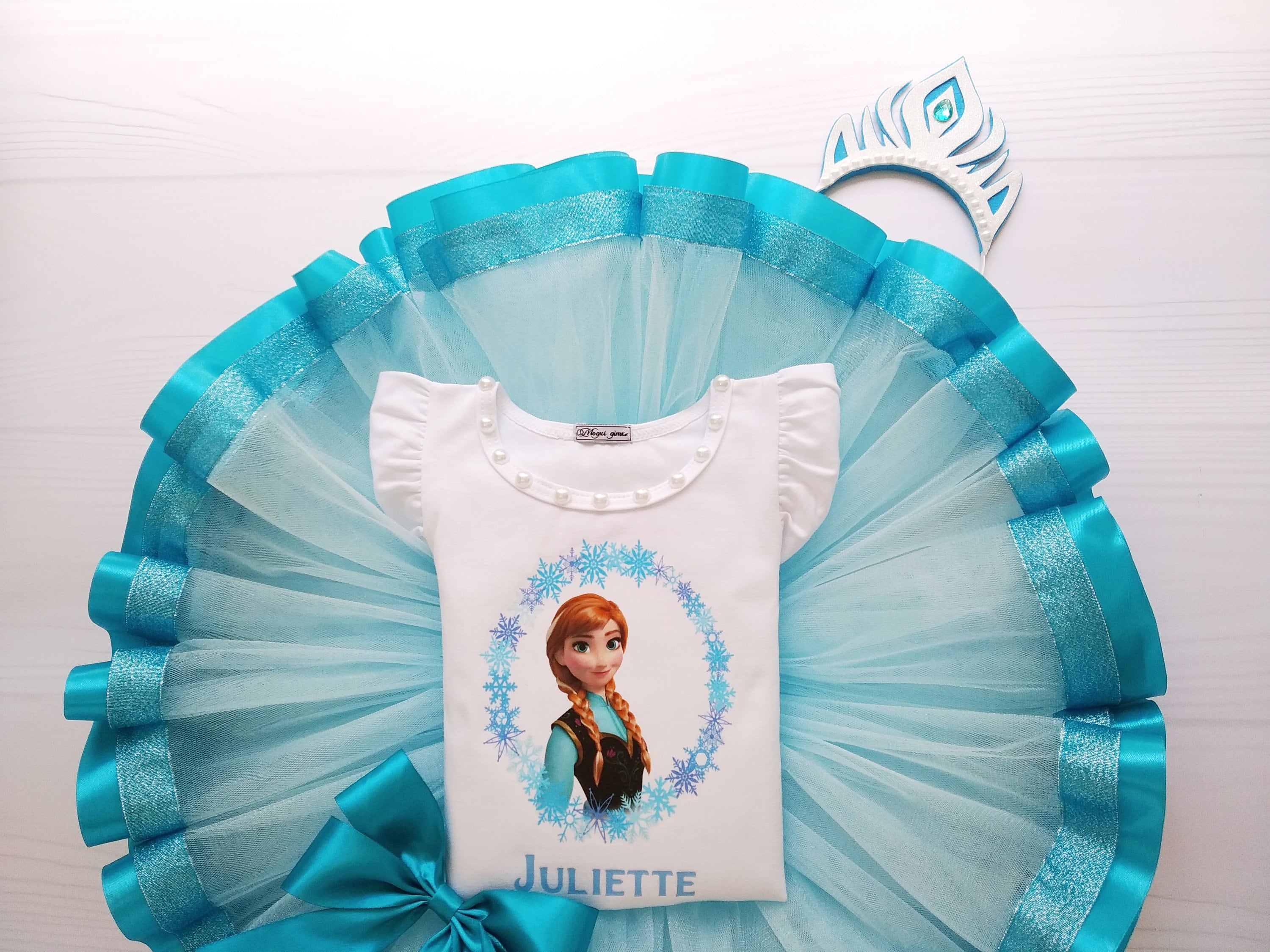 Princess Tutu Set Personalized Dress Ble Toddler Girl - Etsy