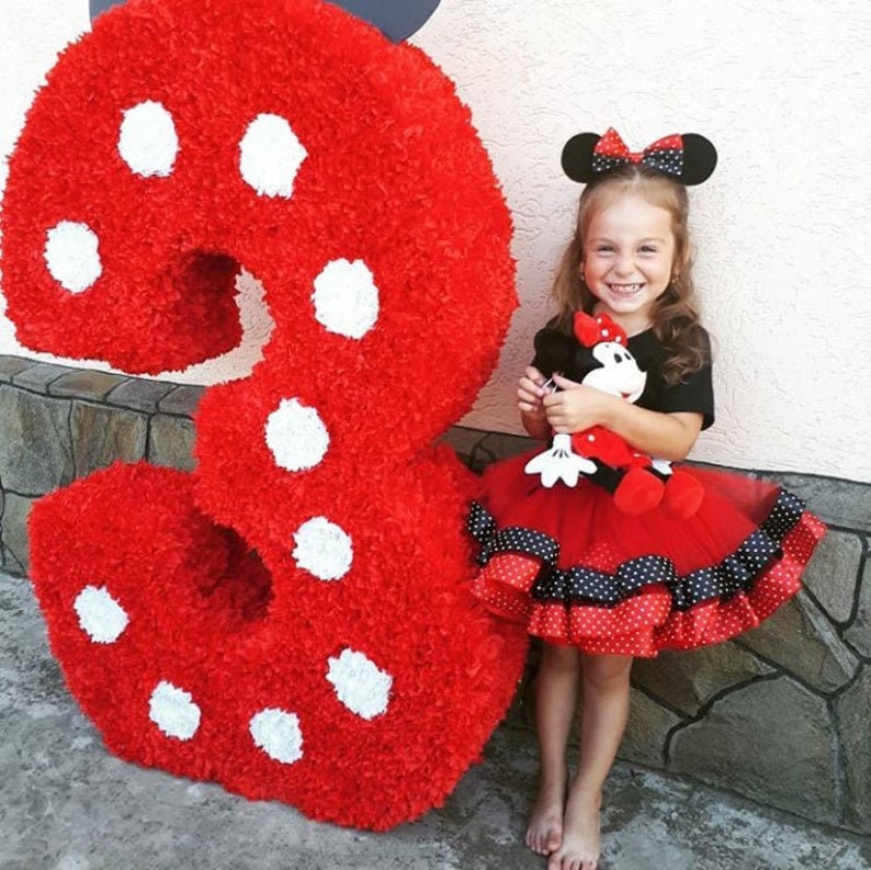 Baby Girl Flowy Bow Skirt and T-shirt With Mouse Ears Head Accessory ...