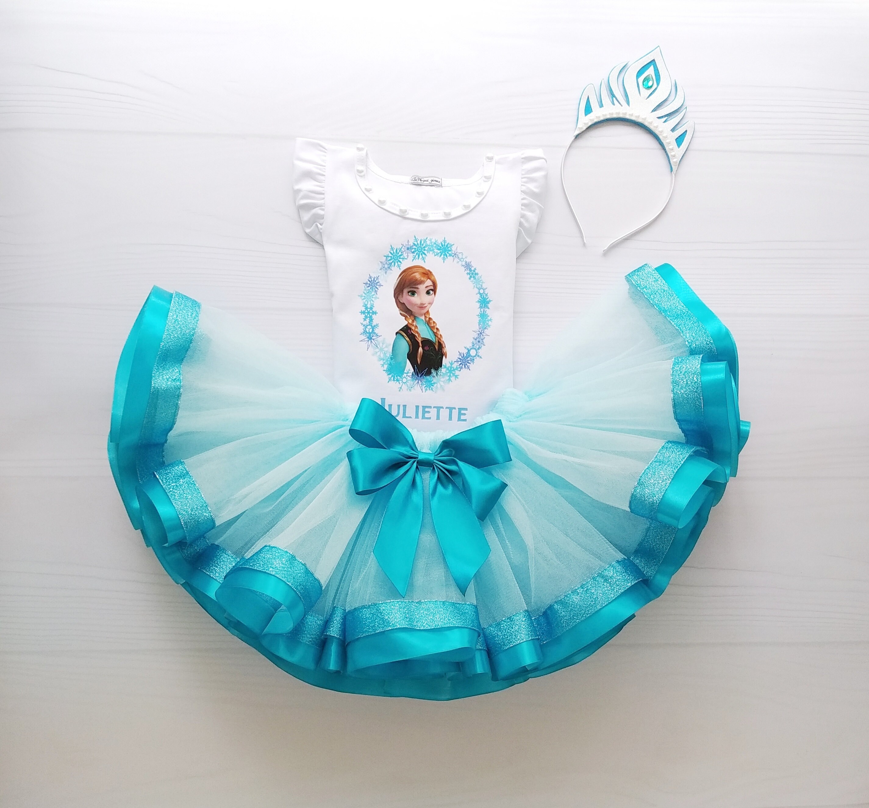 Princess Tutu Set Personalized Dress Ble Toddler Girl - Etsy