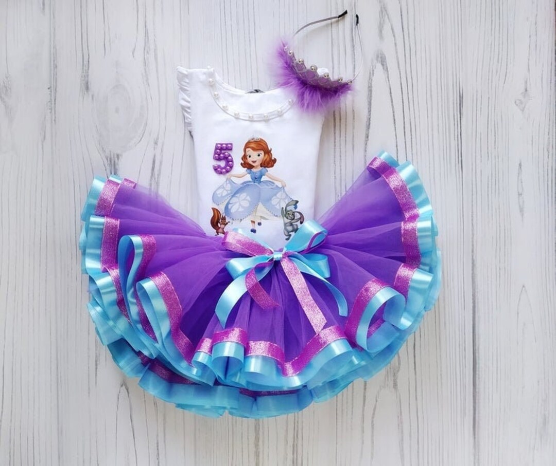 Custom Girls Party Wear, Princess Tutu Set, Purple Tulle Dress for ...
