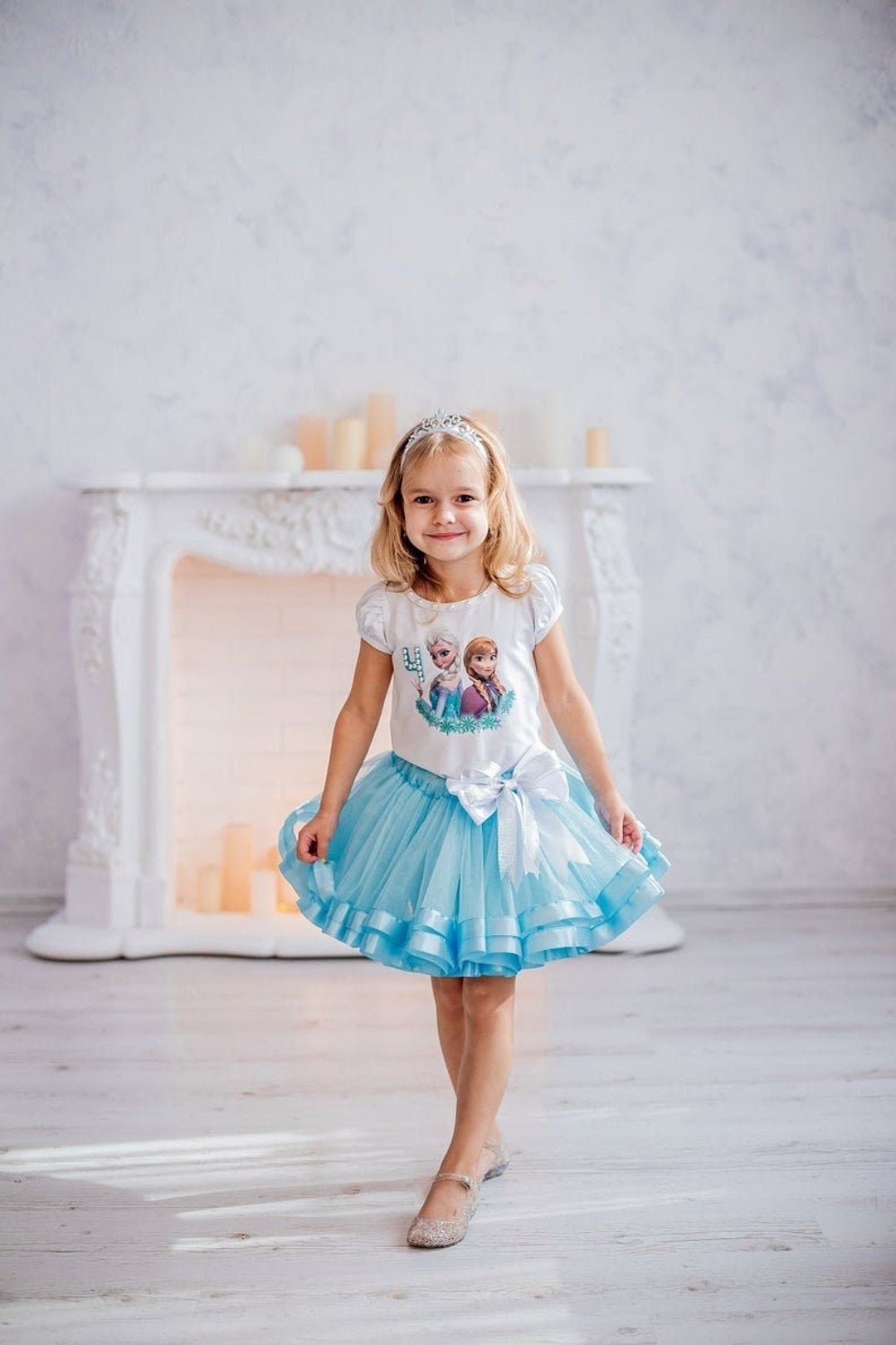 Little Princess Outfit, Personalized Light Blue Dress, Sweet Girls ...