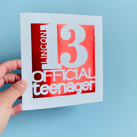 Personalized Greeting Card Official Teenager | Etsy