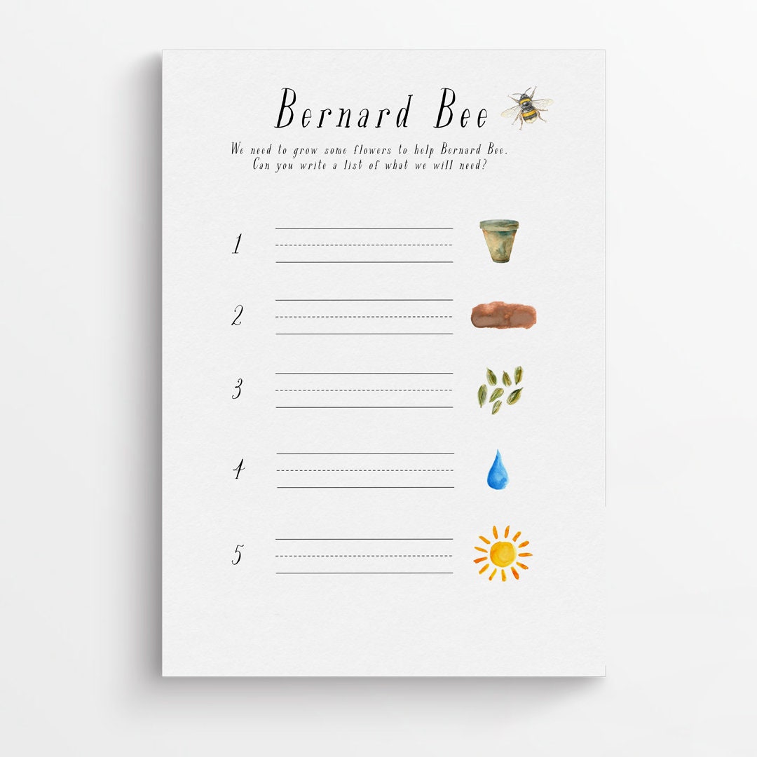 Bee Themed Worksheets for Nursery, Reception, Kindergarten, KS1 - Etsy