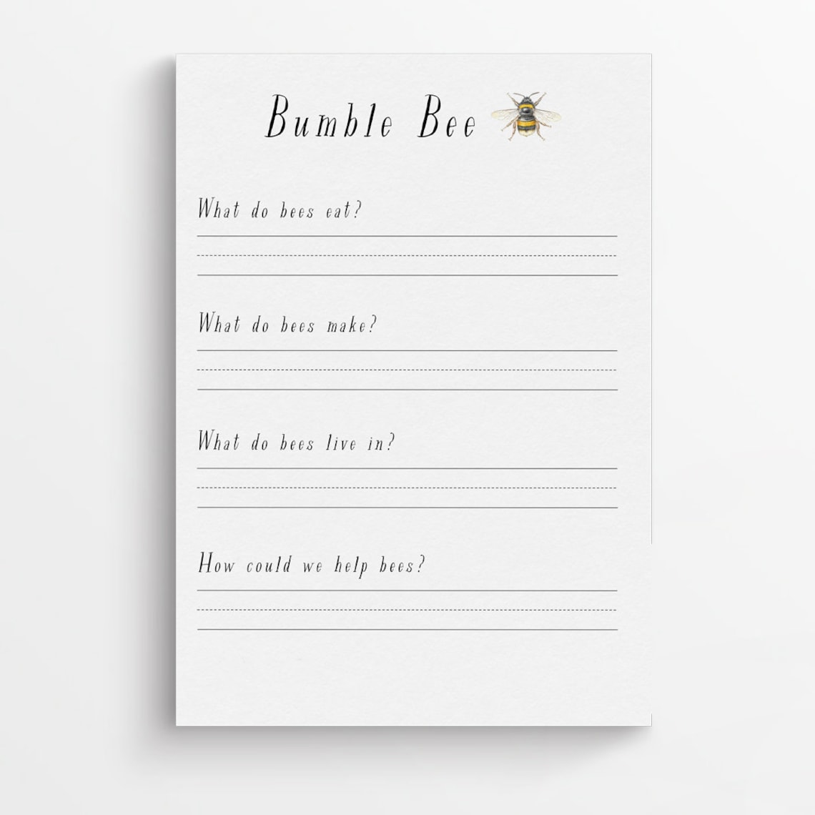 Bee Themed Worksheets for Nursery, Reception, Kindergarten, KS1 - Etsy