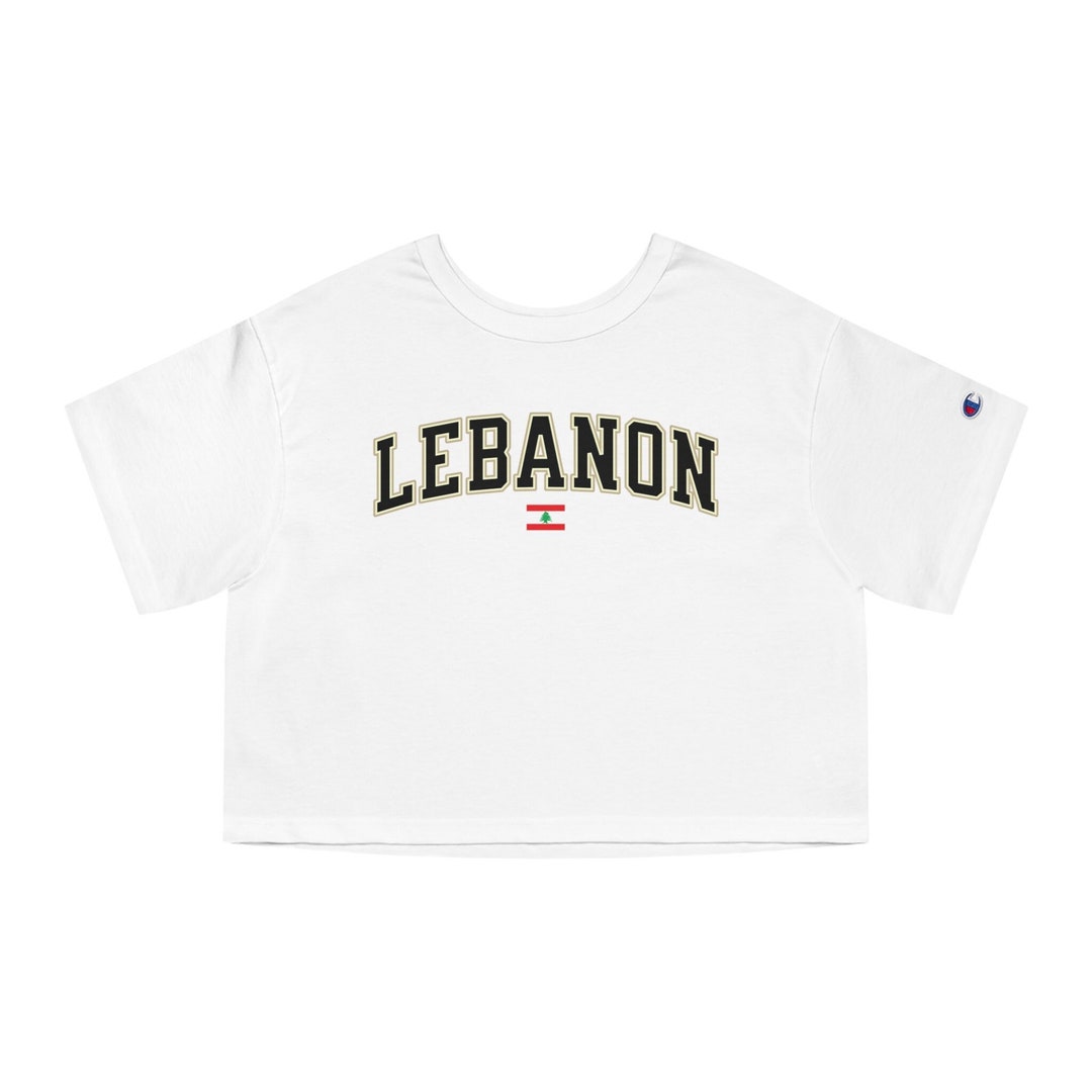 Lebanon University Style Letters With Flag, Cropped T-shirt - Etsy