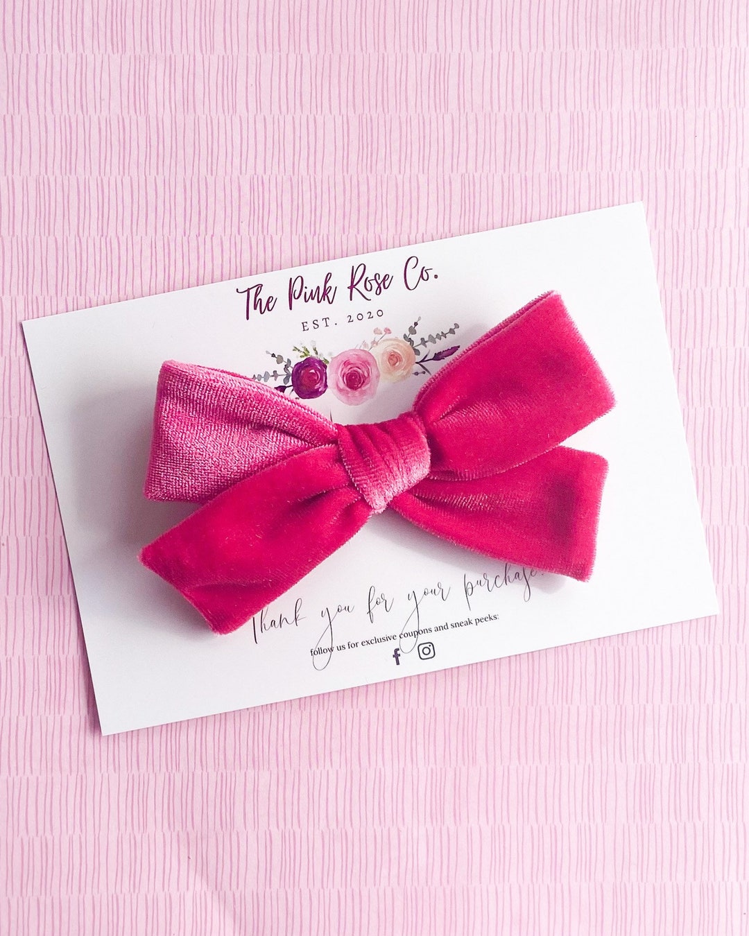 Hot Pink Velvet Bow, Valentines Day Bow, Large Velvet Bow, Valentines ...