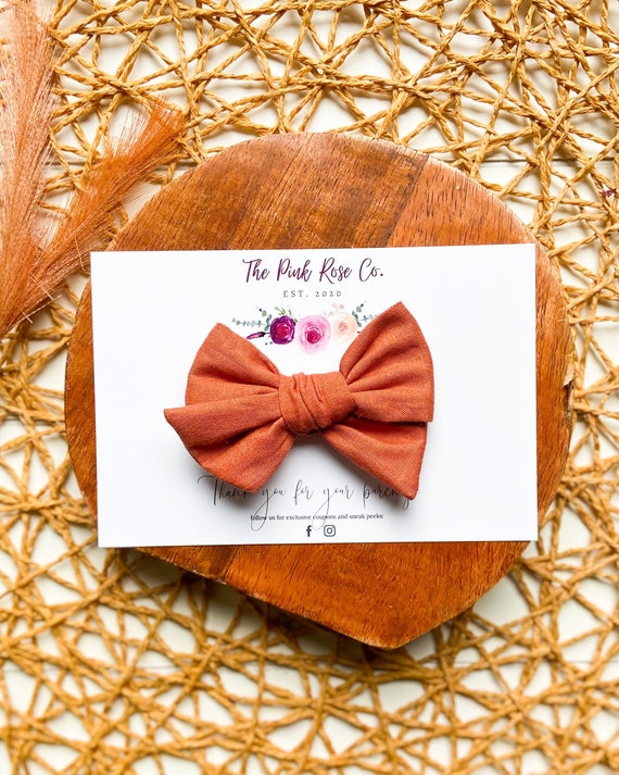 Rust Color Pinwheel Bow Cotton Hair Bow Boho Pinwheel Bows - Etsy
