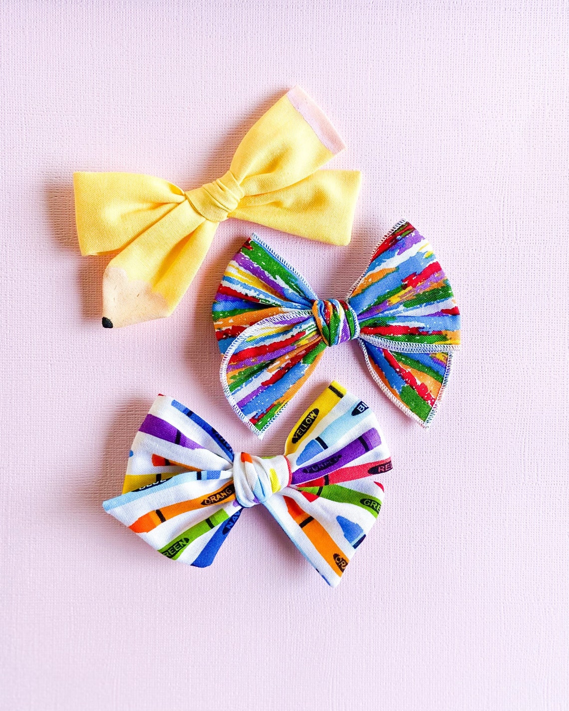 Crayon Bow Back to School Pinwheel Bows Pinwheel Bows on | Etsy