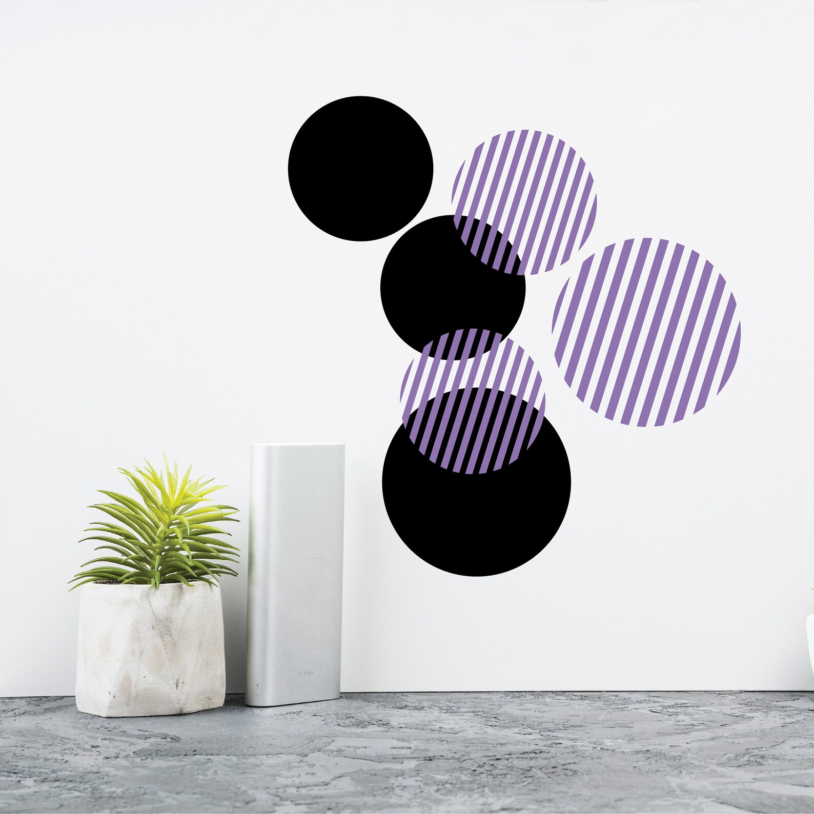 Circle Wall Decals Circle With Strip Abstract Wall Stickers | Etsy