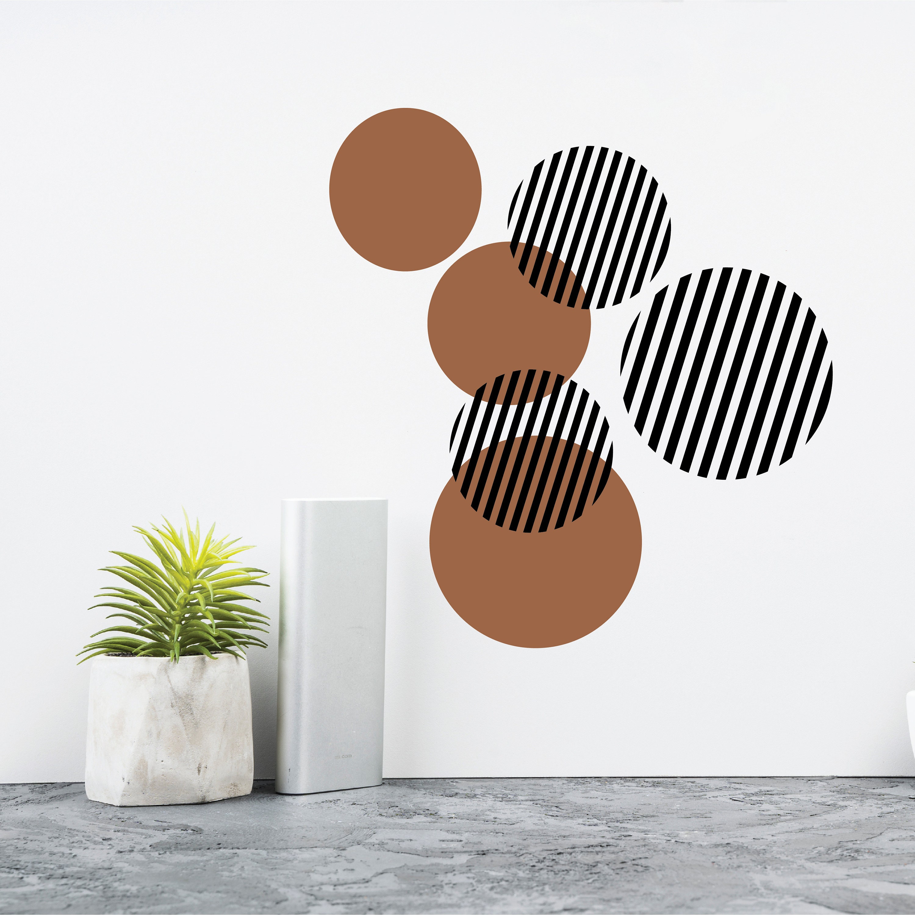 Circle Wall Decals Circle With Strip Abstract Wall Stickers | Etsy