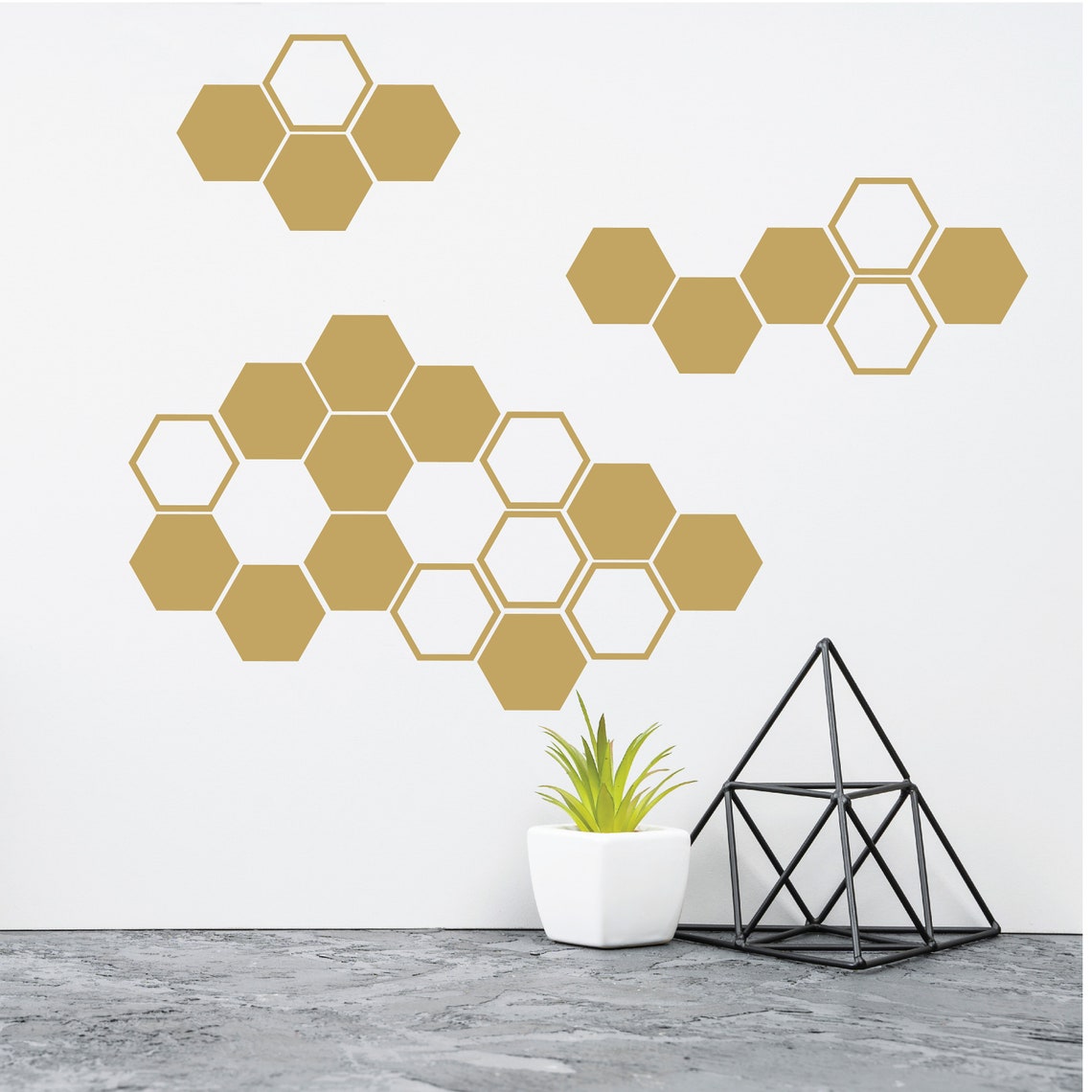 Honeycomb Wall Decals Hexagon Wall Decals Geometric Wall Decals Living ...