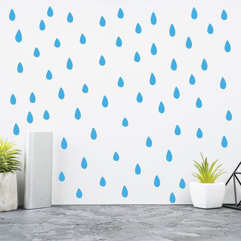 Modern Raindrop Wall Decals Nursery Decals Rain Wall - Etsy