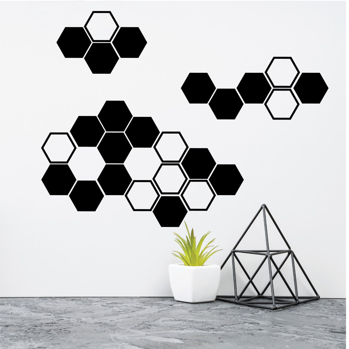 Honeycomb Wall Decals Hexagon Wall Decals Geometric Wall Decals Living ...