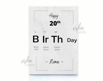 Printable Science Birthday Card | Etsy