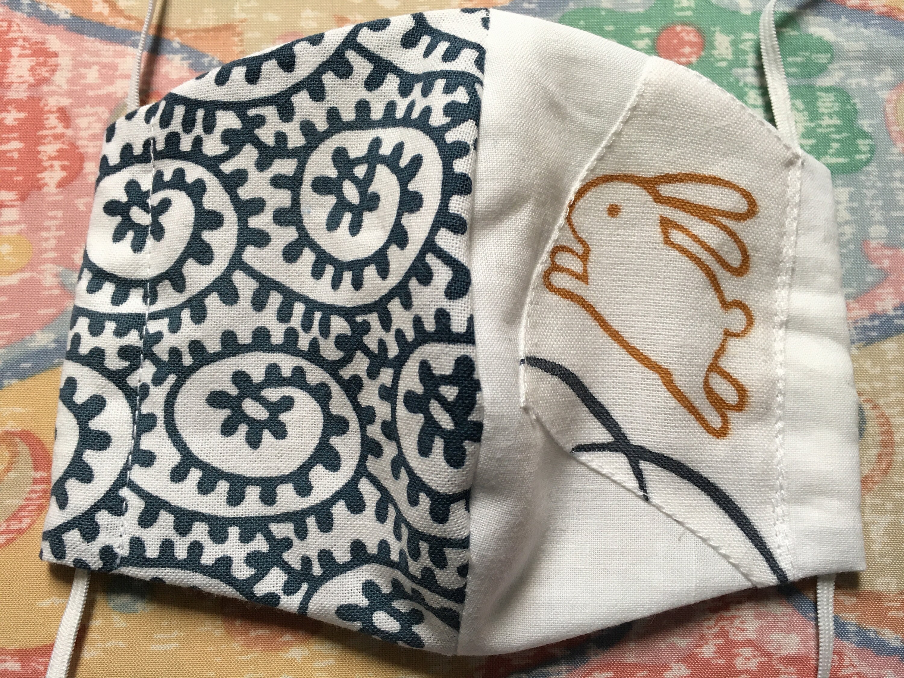 Japanese Tenugui fabric face mask Usagi Rabbit and | Etsy