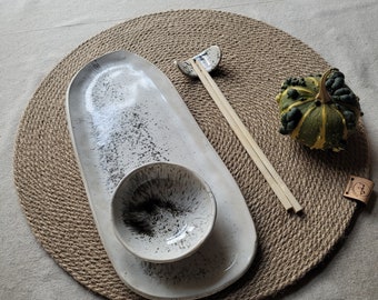 Handmade Sushi Serving Set, Ceramic Serving Set, Sushi Tray Set ...