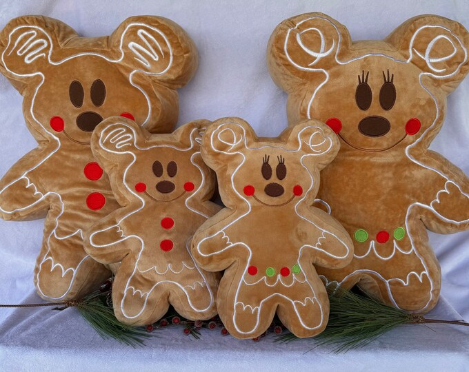 Mickey or Minnie Gingerbread Plush - Etsy