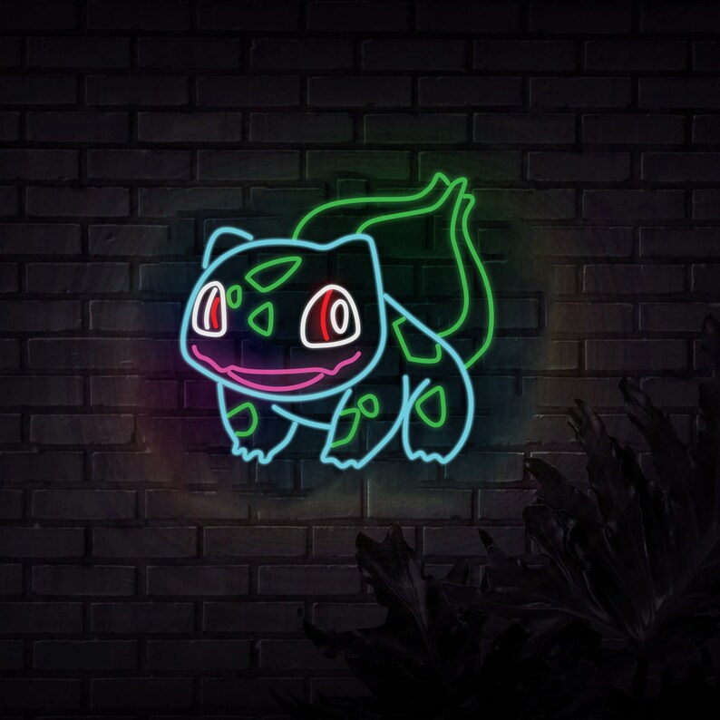 Bulbasaur Neon Signpokemon Neon Signanime Neon Signcustom - Etsy