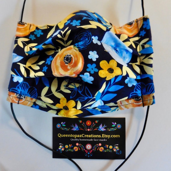 Quality over the head face mask with nose wire filter pocket | Etsy